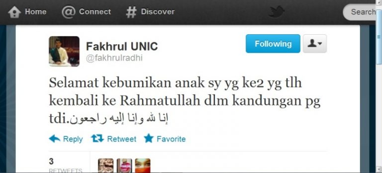 Anak Fakhrul UNIC Meninggal Dunia – Munsyeed